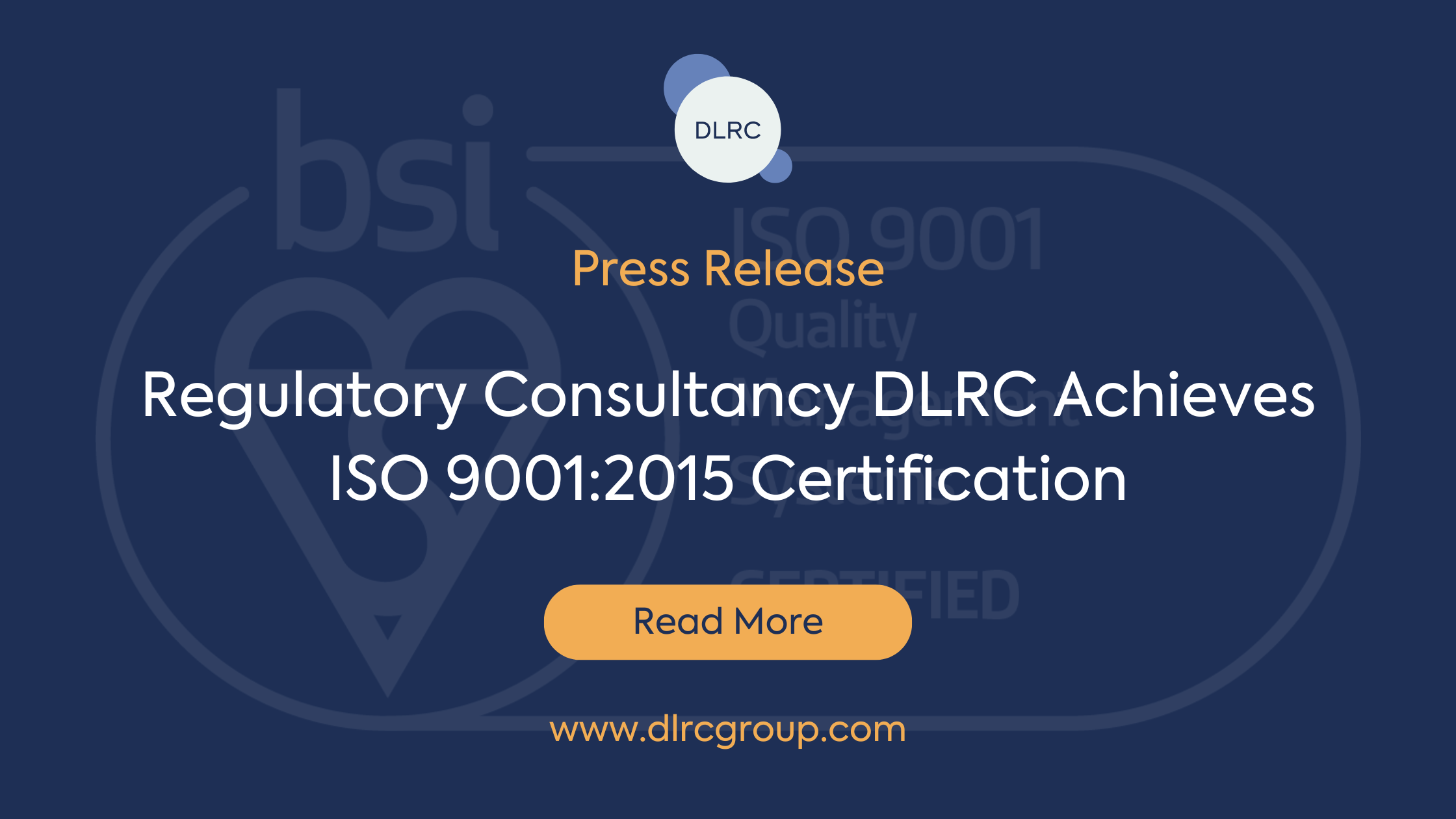 Regulatory Consultancy DLRC Achieves ISO 9001 Certification